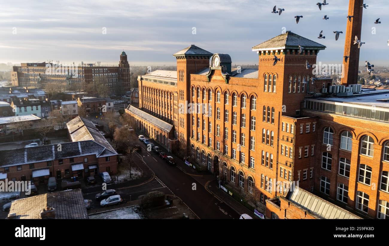 Aerial, Houldsworth Mill in Reddish with Broadstone mill beyond Stock ...