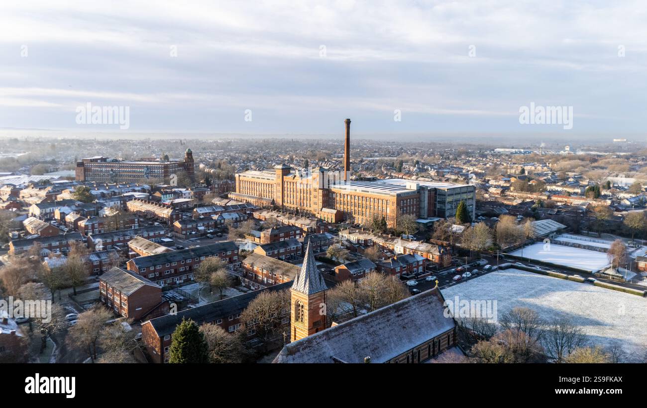 Aerial, Houldsworth Mill in Reddish with Broadstone mill beyond Stock ...