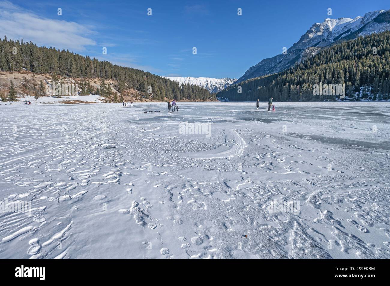 Banff National Park, Alberta, Canada – January 25, 2025: People ice ...
