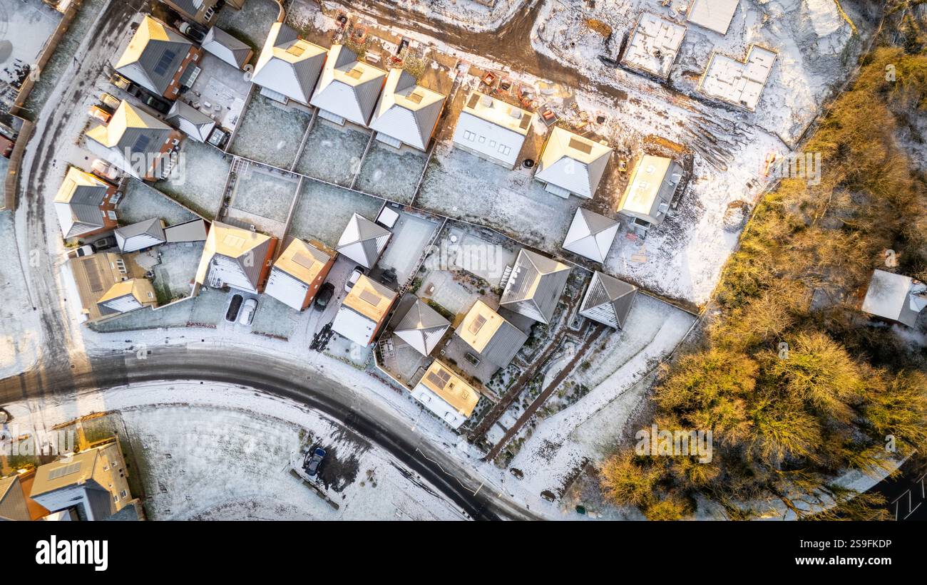 LEYLAND new build home from above Stock Photo - Alamy