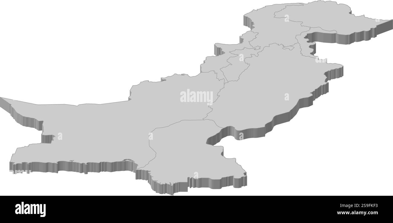 Map of Pakistan as a gray piece Stock Vector Image & Art - Alamy