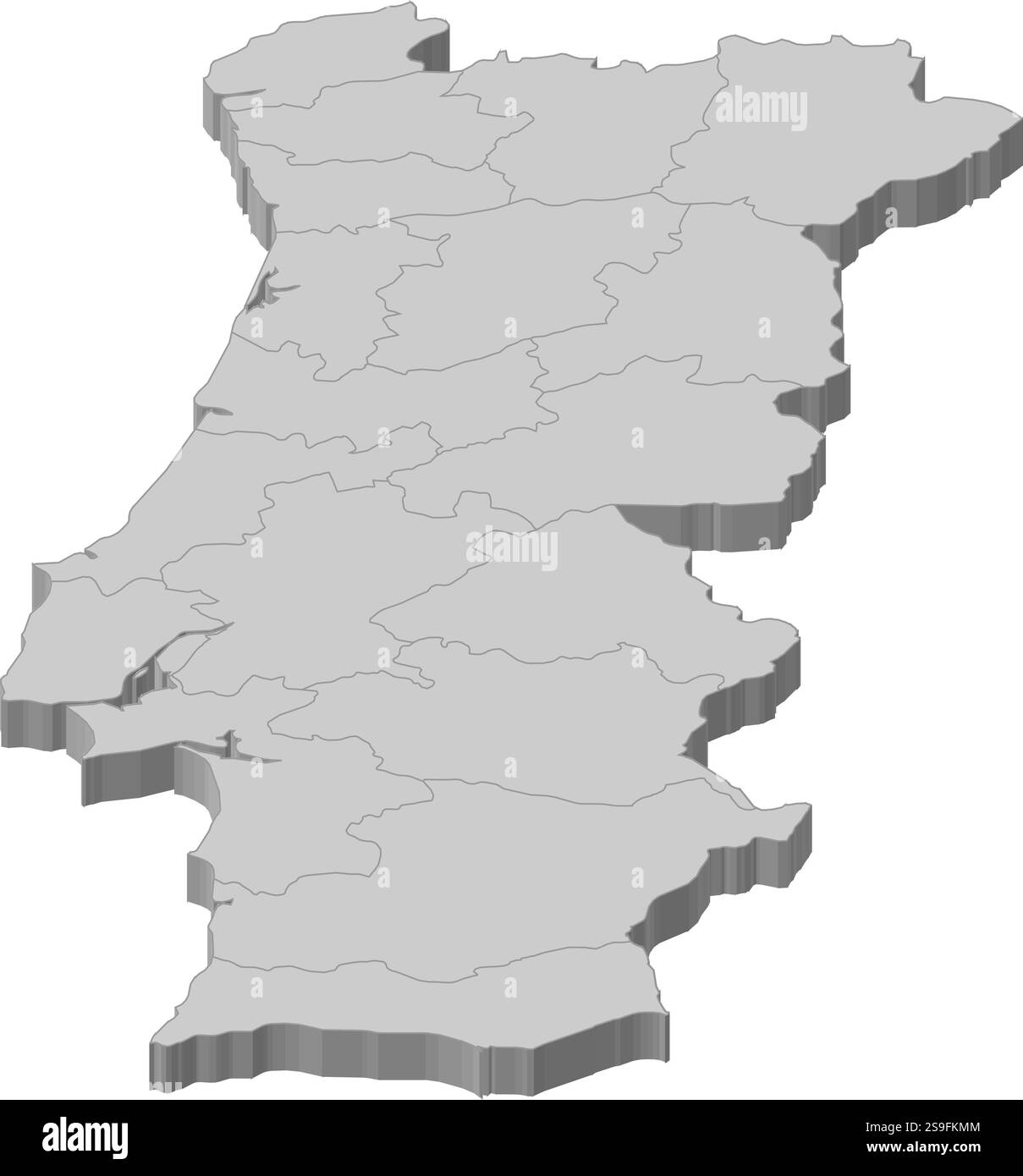 Map of Portugal as a gray piece Stock Vector Image & Art - Alamy