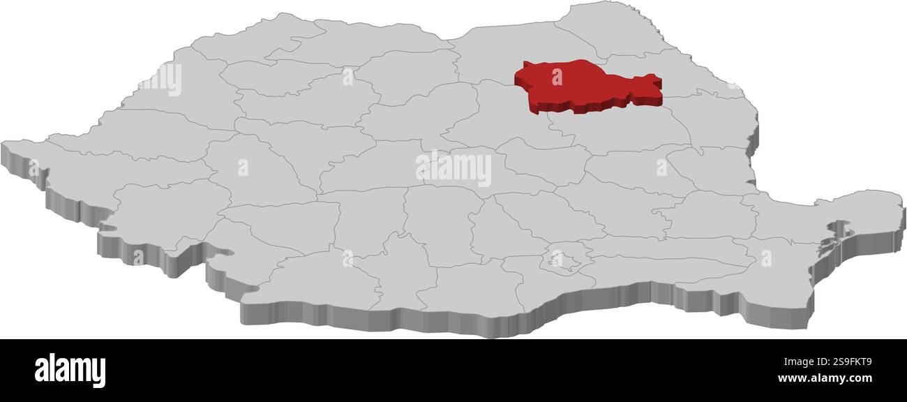 Map of Romania as a gray piece, Neamt is highlighted in red Stock ...