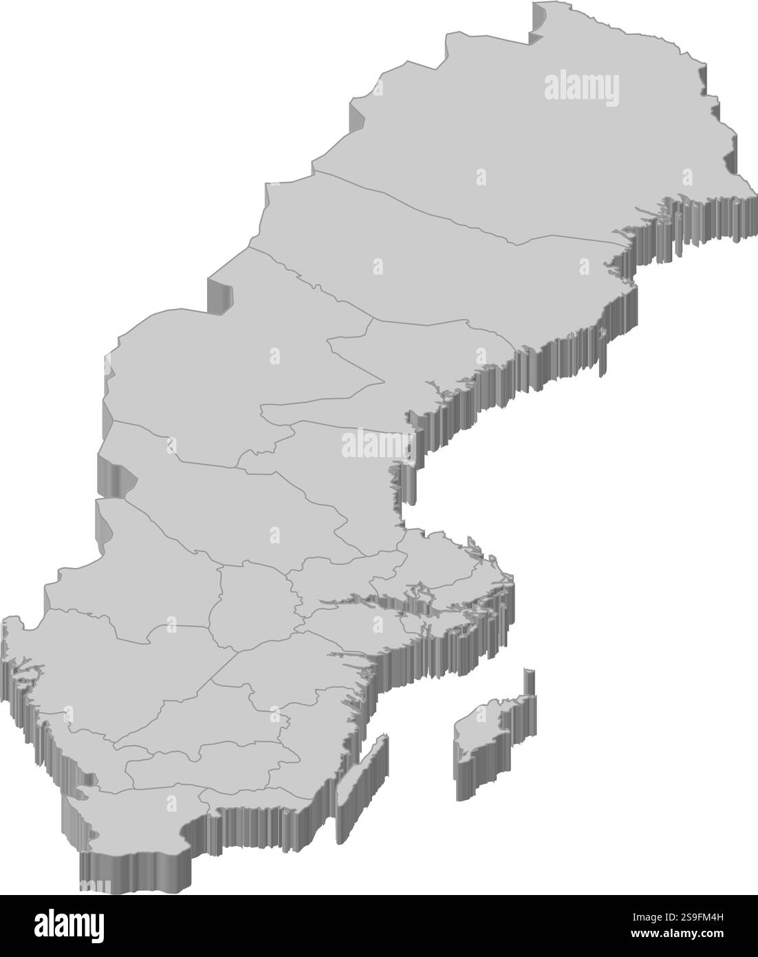 Map of Sweden as a gray piece Stock Vector Image & Art - Alamy