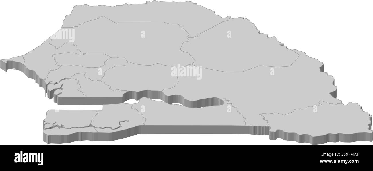 Map of Senegal as a gray piece Stock Vector Image & Art - Alamy
