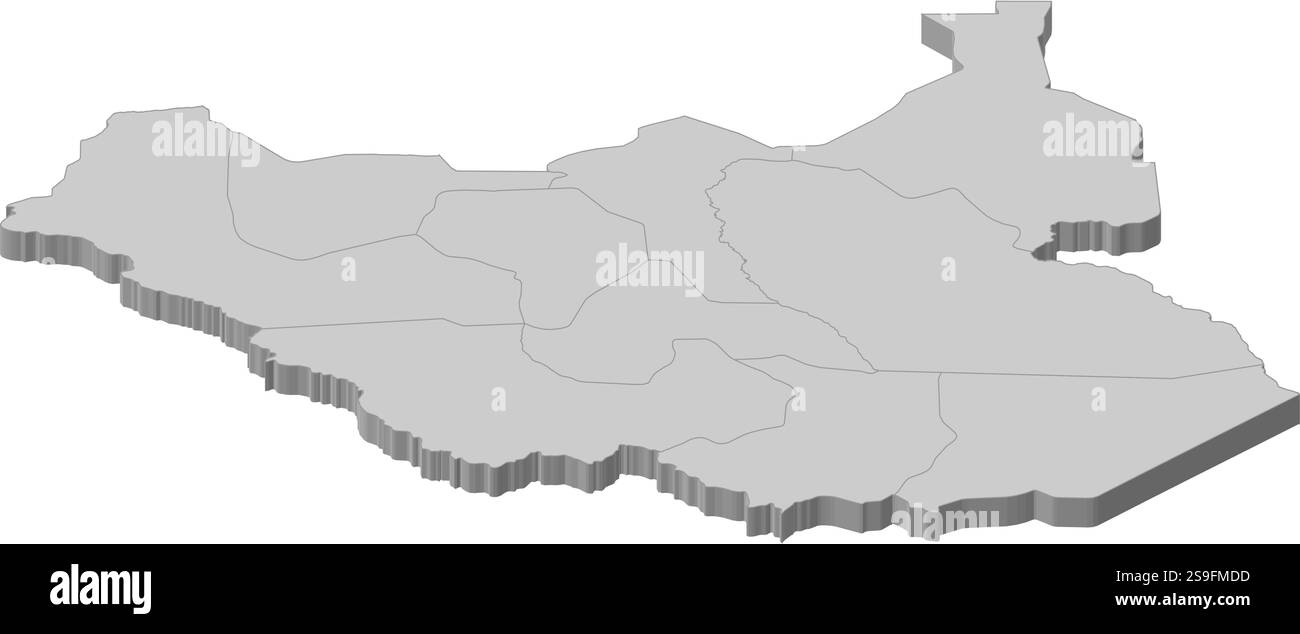 Map of South Sudan as a gray piece Stock Vector Image & Art - Alamy