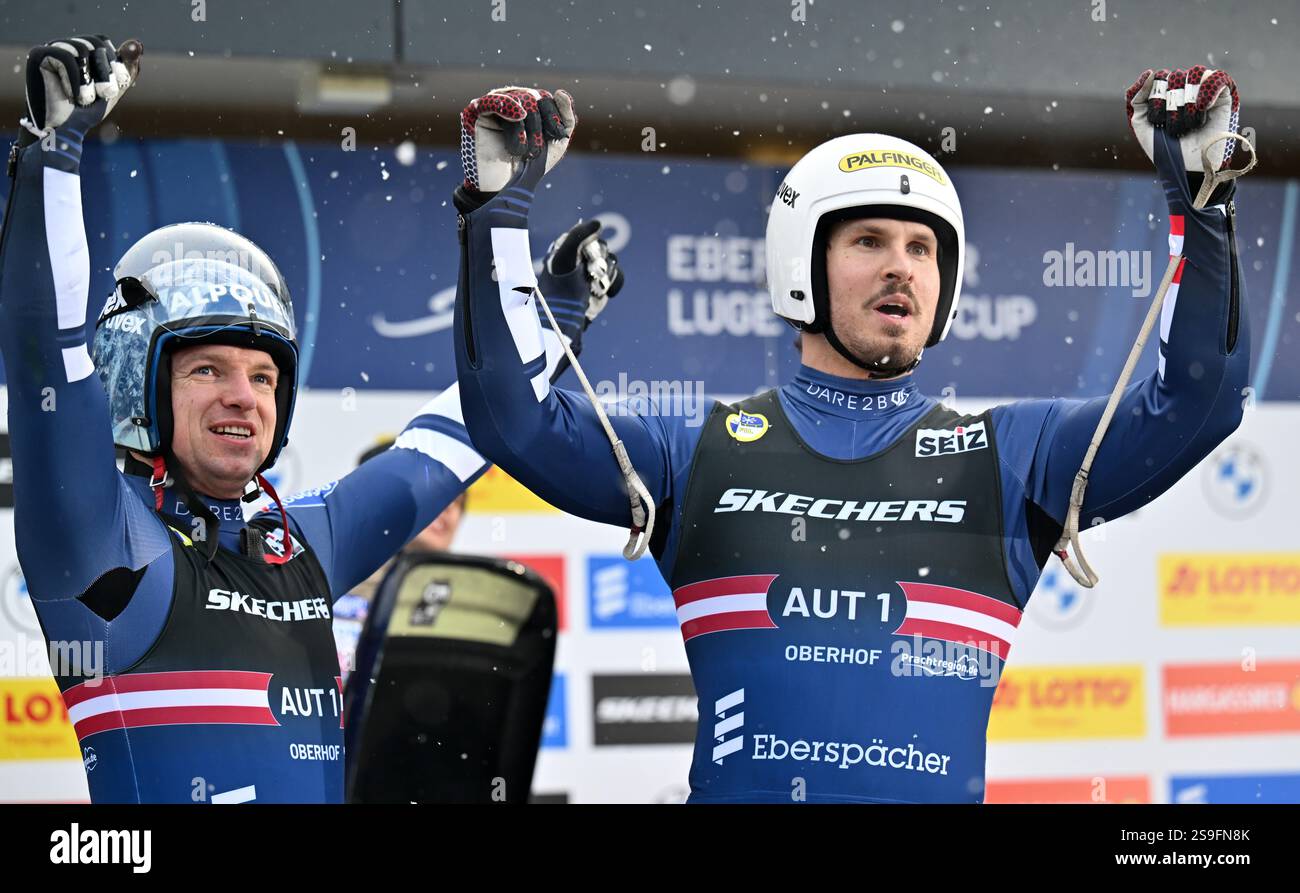26 January 2025, Thuringia, Oberhof: Luge, World Cup, doubles relay ...