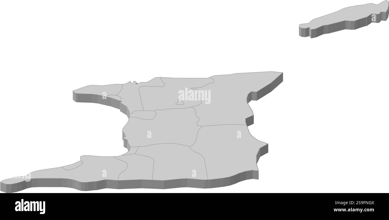 Map of Trinidad and Tobago as a gray piece Stock Vector Image & Art - Alamy