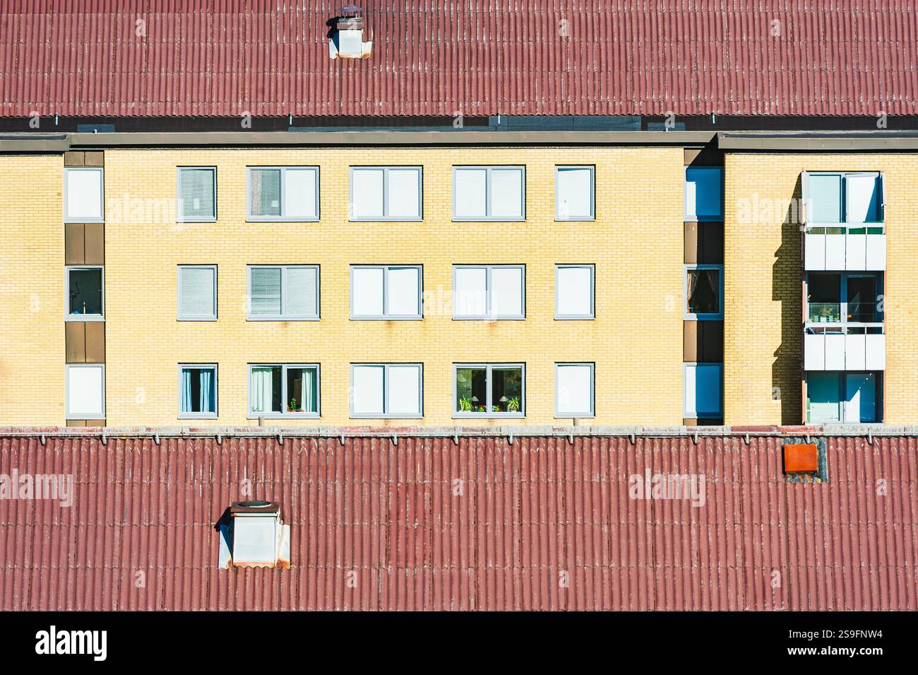 A detailed view of an ongoing roof building project in Gothenburg ...