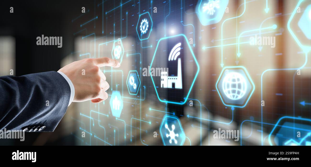 Smart industry. Technology process automation concept Stock Photo - Alamy