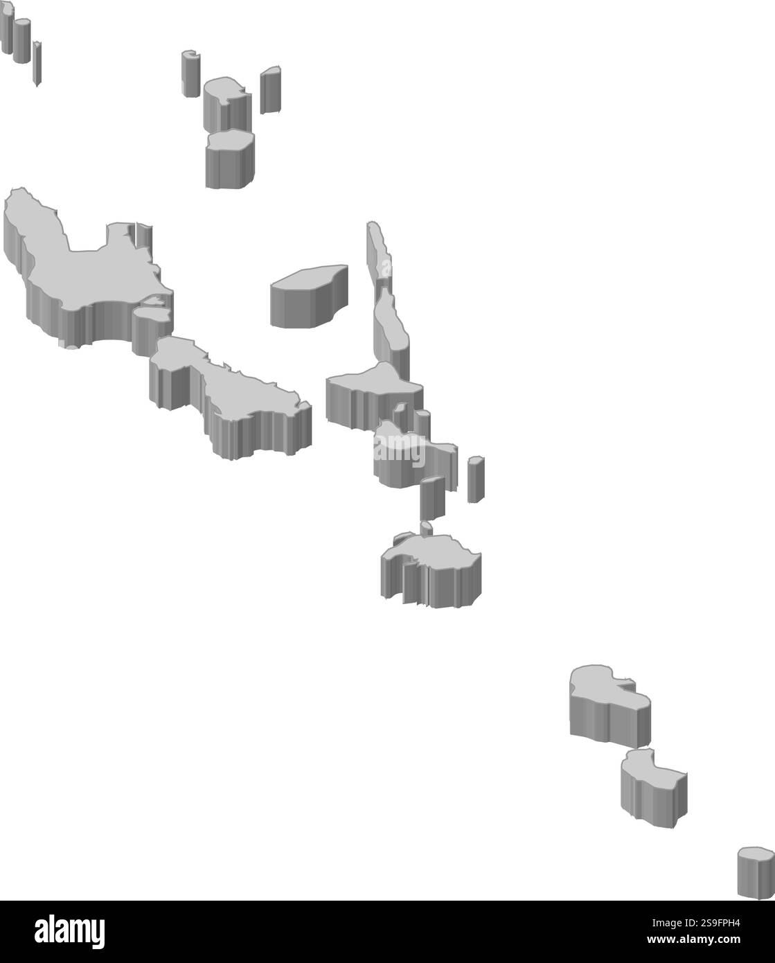 Map of Vanuatu as a gray piece Stock Vector Image & Art - Alamy