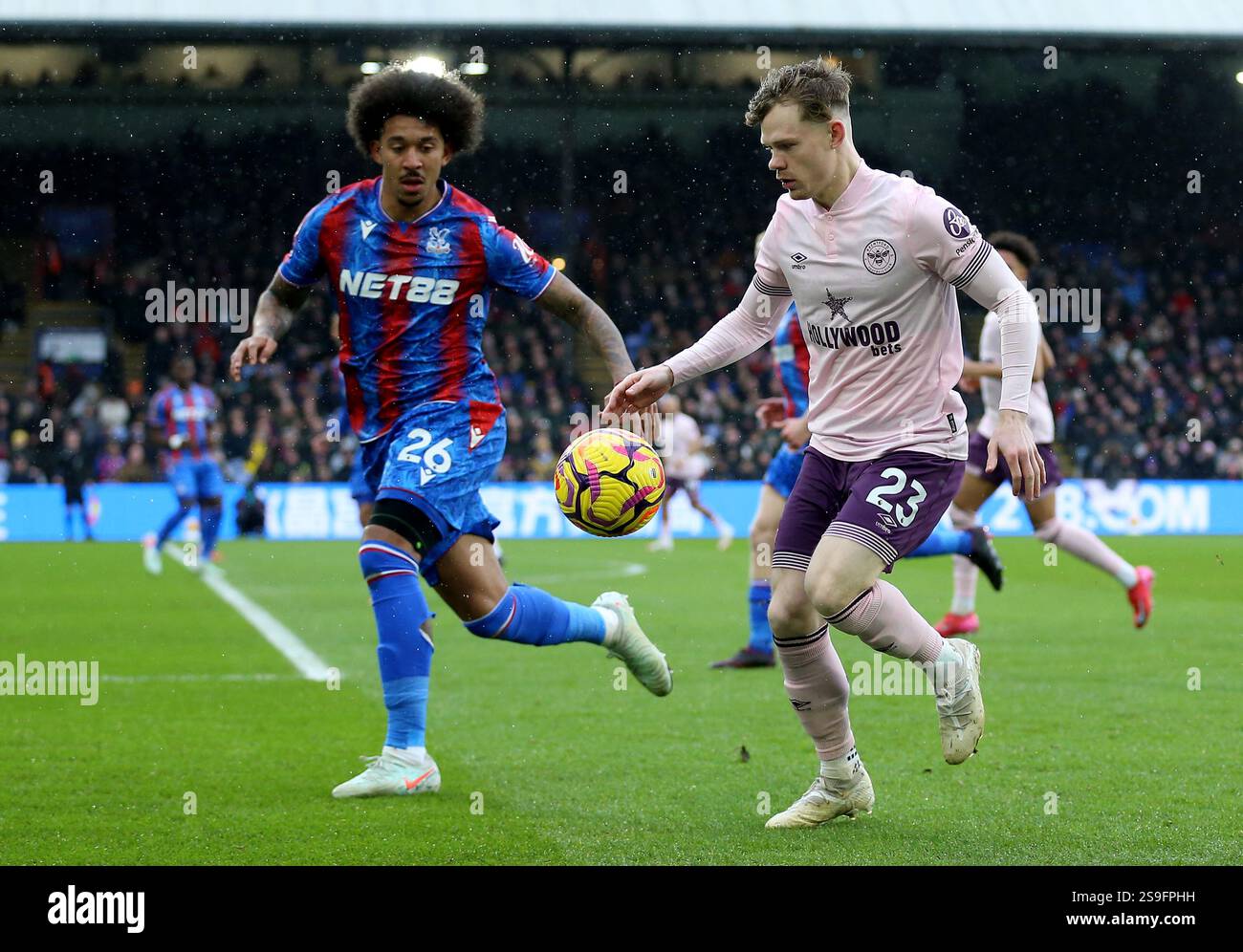 Crystal Palace's Chris Richards (left) and Brentford's Keane Lewis ...