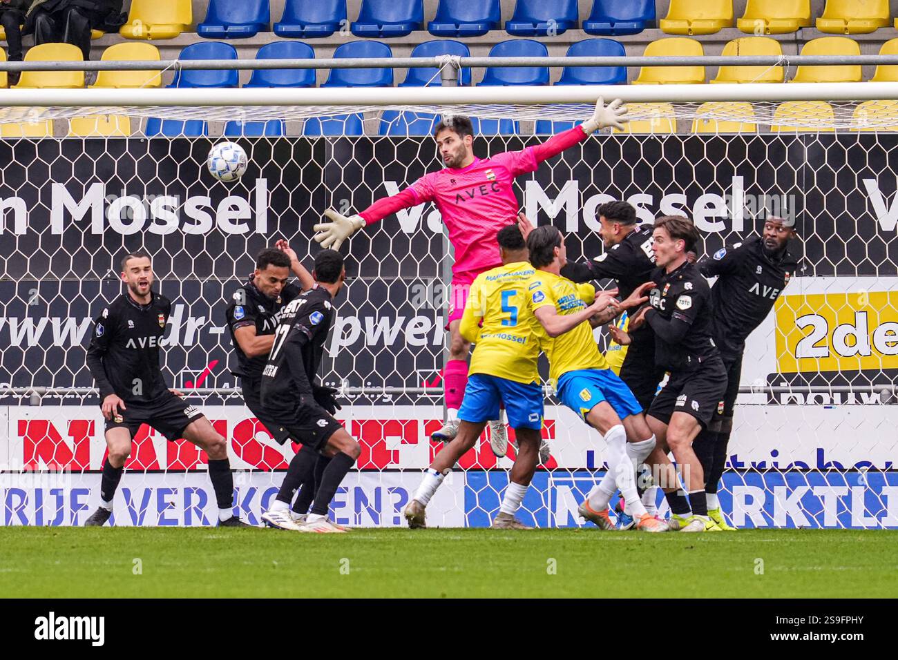 WAALWIJK, NETHERLANDS - JANUARY 26: RKC Waalwijk scoring the first goal ...