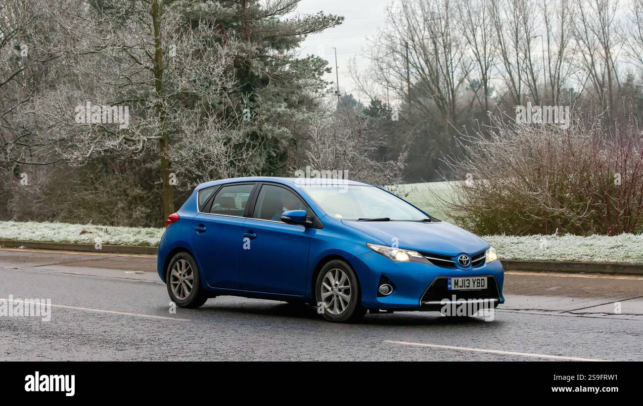 Milton Keynes,UK - Jan 12th 2025: 2013 blue diesel engine Toyota Auris ...