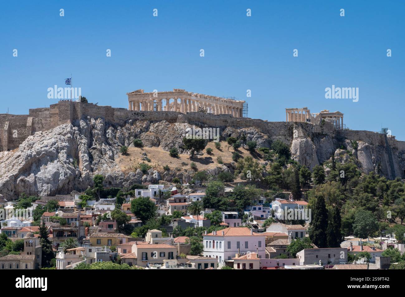 The Acropolis the Sacred Rock in Athens Greece is dedicated to Athena ...