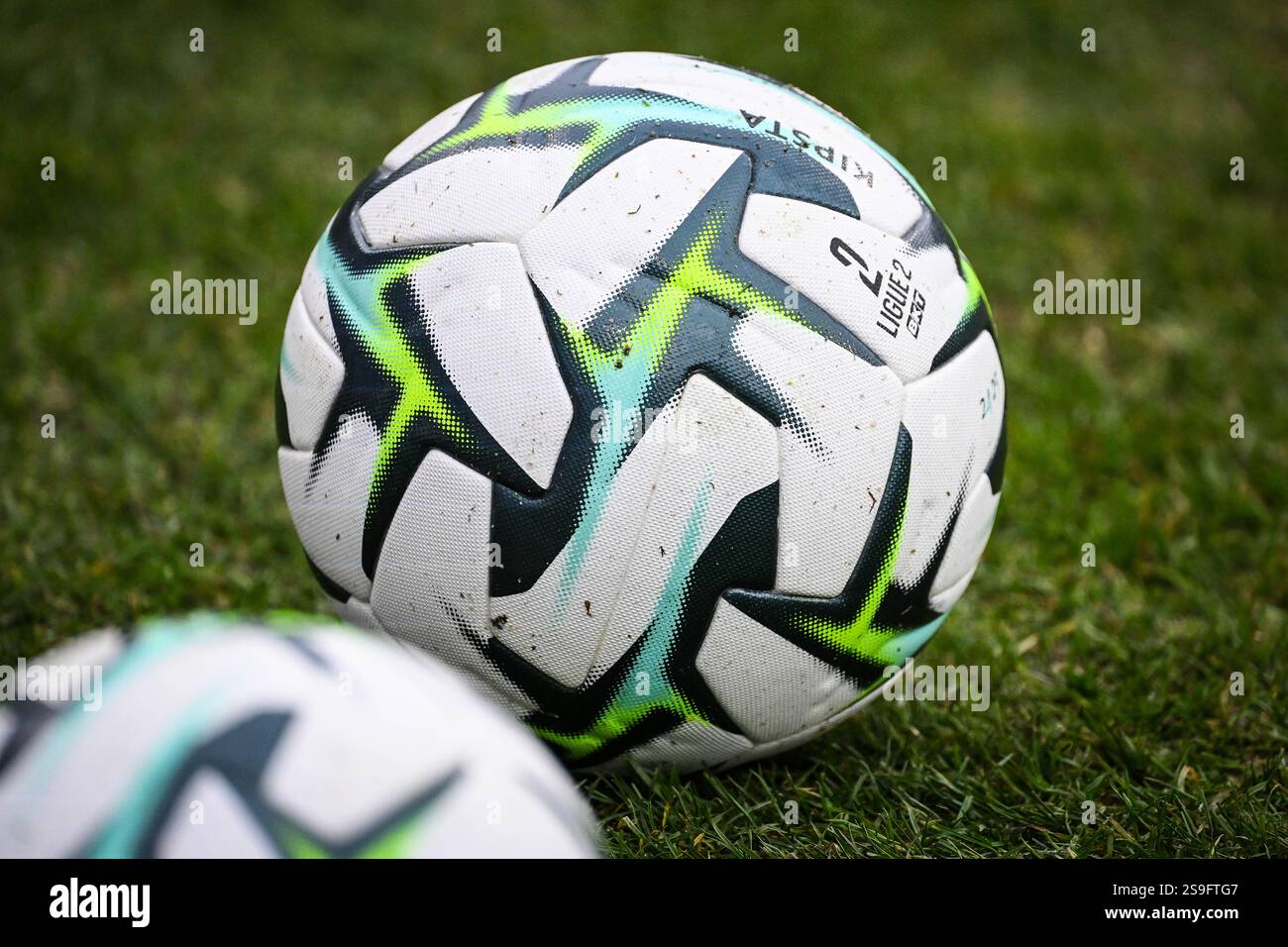 Illustration of the Kipsta match ball during the French championship ...