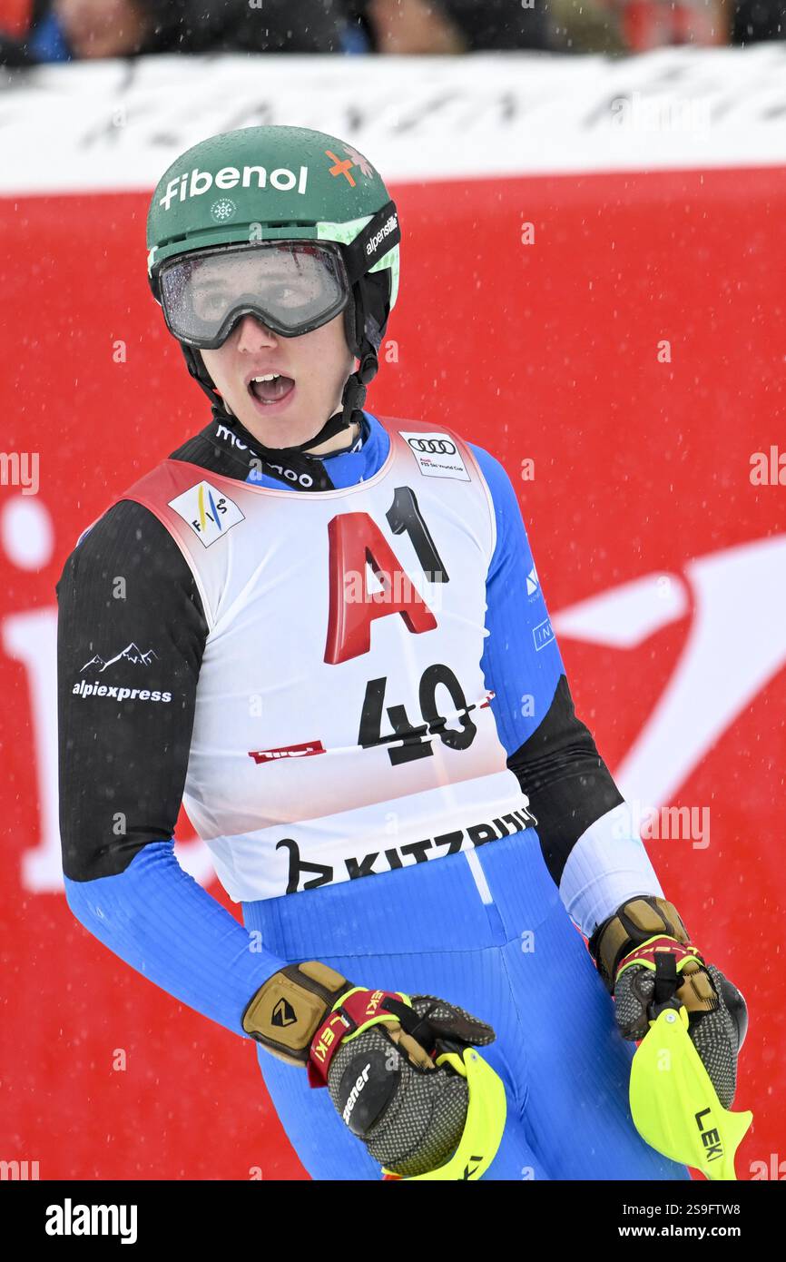 KITZBUEHEL , AUSTRIA - JANUARY 26: Tormis Laine of Estonia during the first run Audi FIS Alpine ...