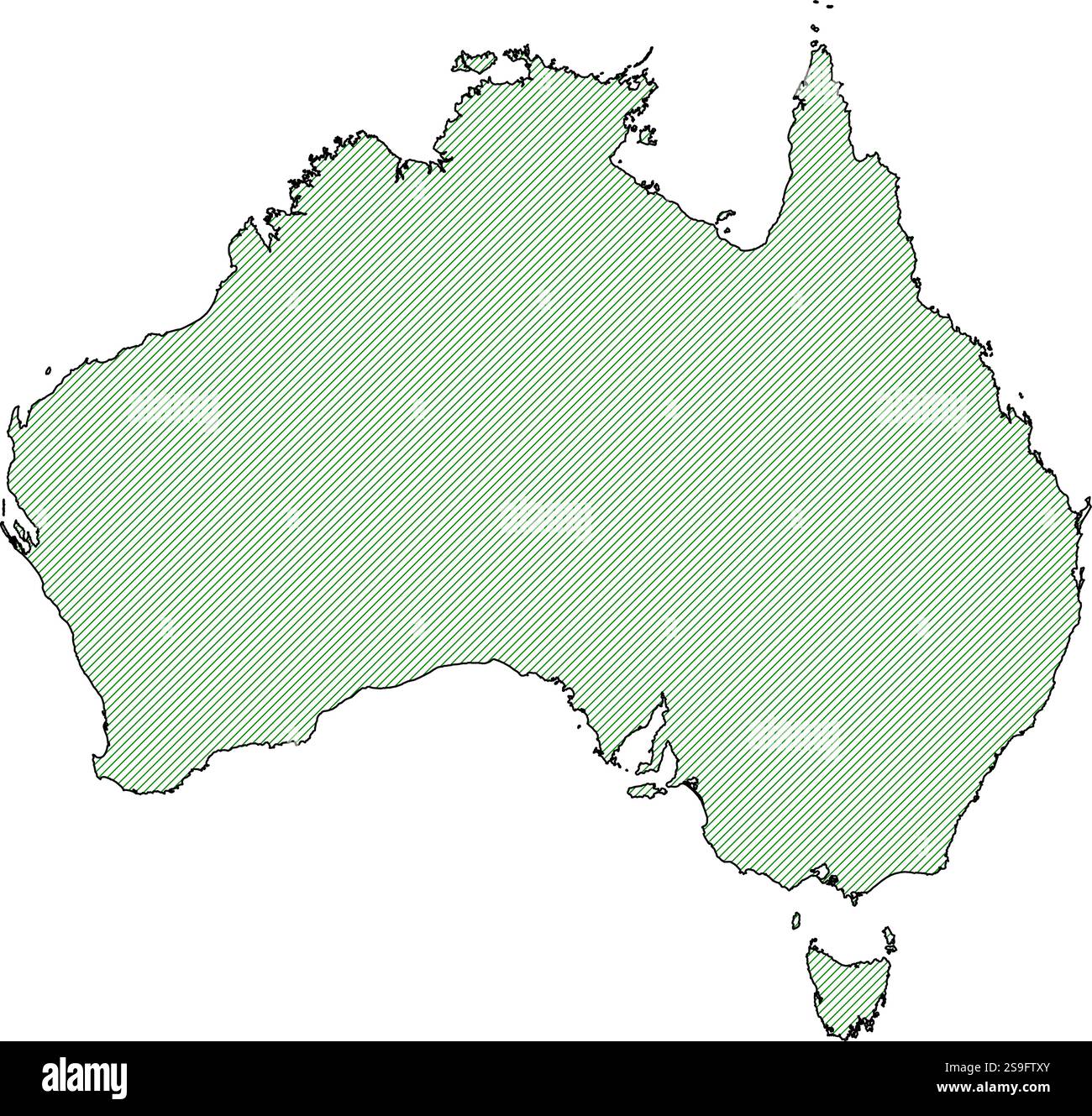 Map of Australia, shaded wirh green lines Stock Vector Image & Art - Alamy