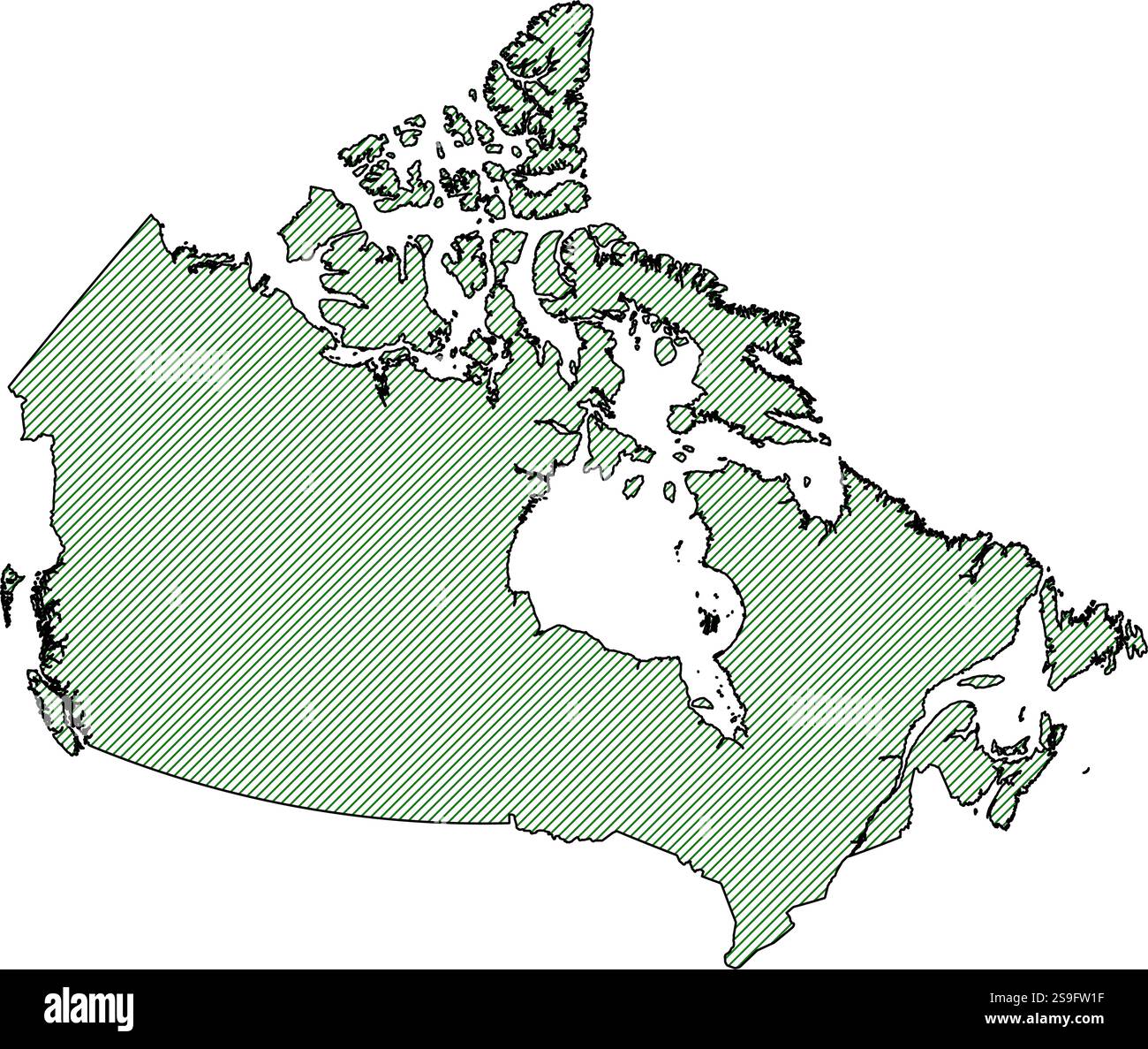 Map of Canada, shaded wirh green lines Stock Vector Image & Art - Alamy