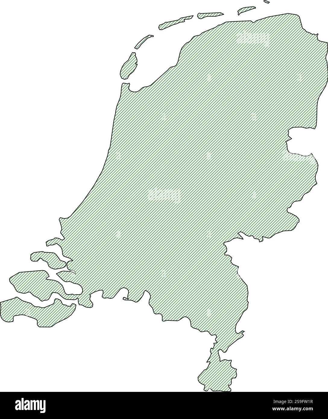 Map of Netherlands, shaded wirh green lines Stock Vector Image & Art ...