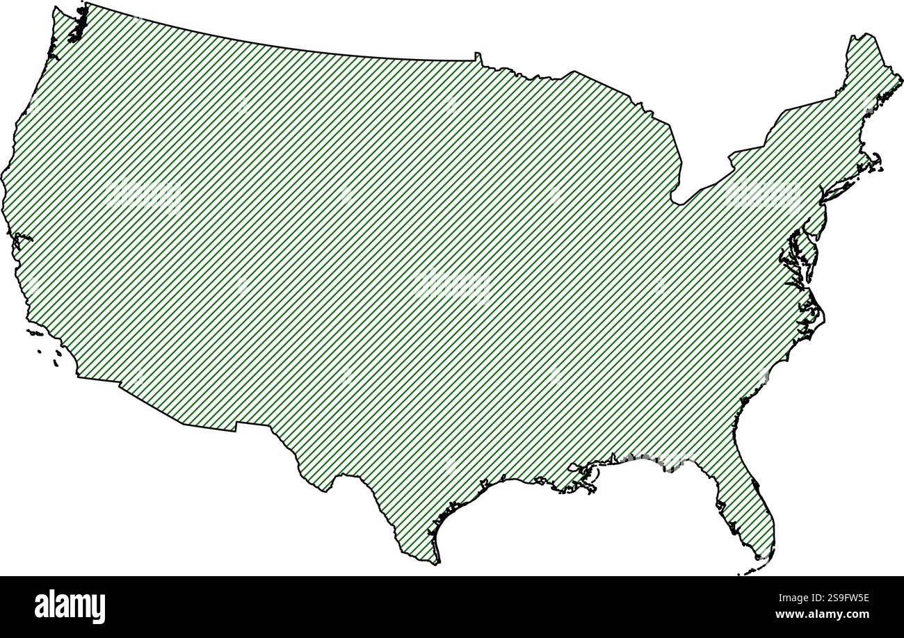 Map of United States, shaded wirh green lines Stock Vector Image & Art ...