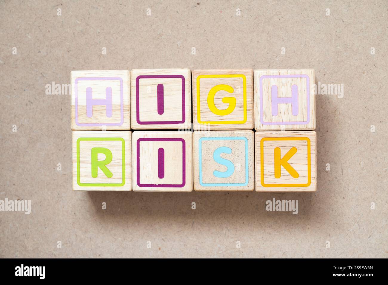 Alphabet letter block in word high risk on wood background Stock Photo ...