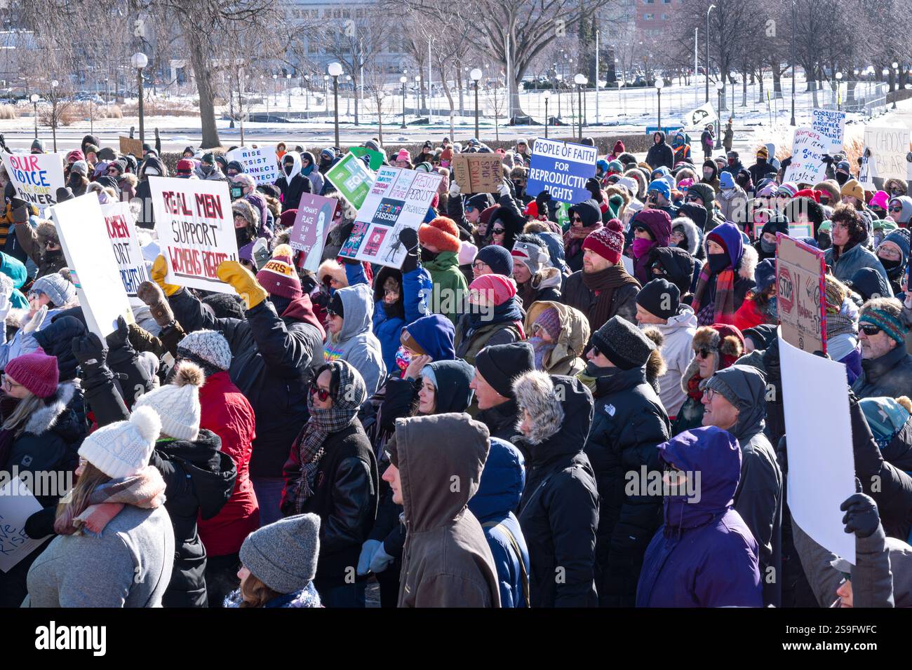 St. Paul, Minnesota - January 18, 2025: Crowd rallies on State Capitol ...