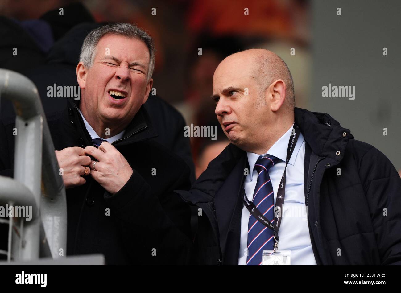 Rangers chairman Fraser Thornton (left) and chief executive Patrick ...