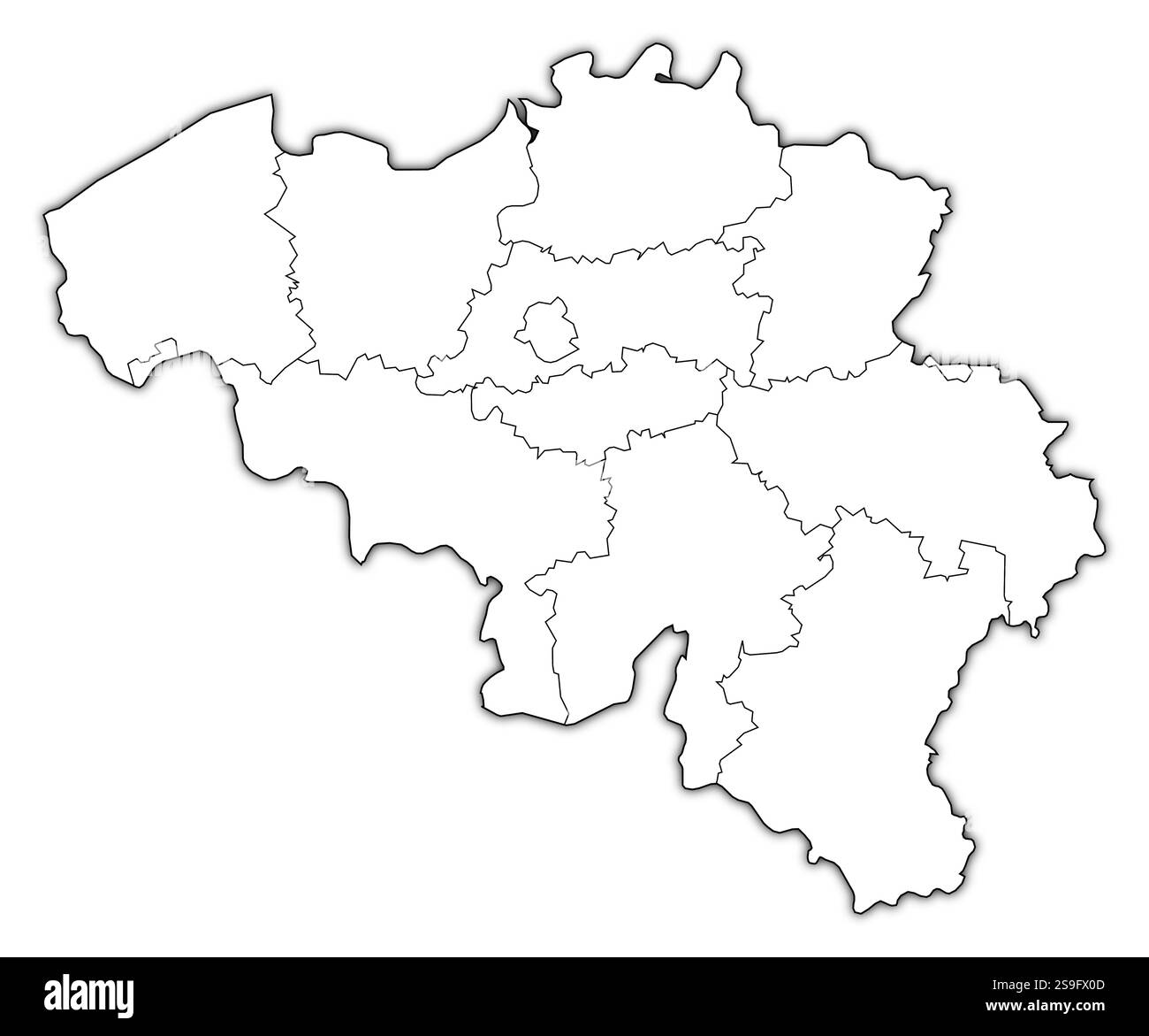 Map of Belgium with the provinces Stock Vector Image & Art - Alamy