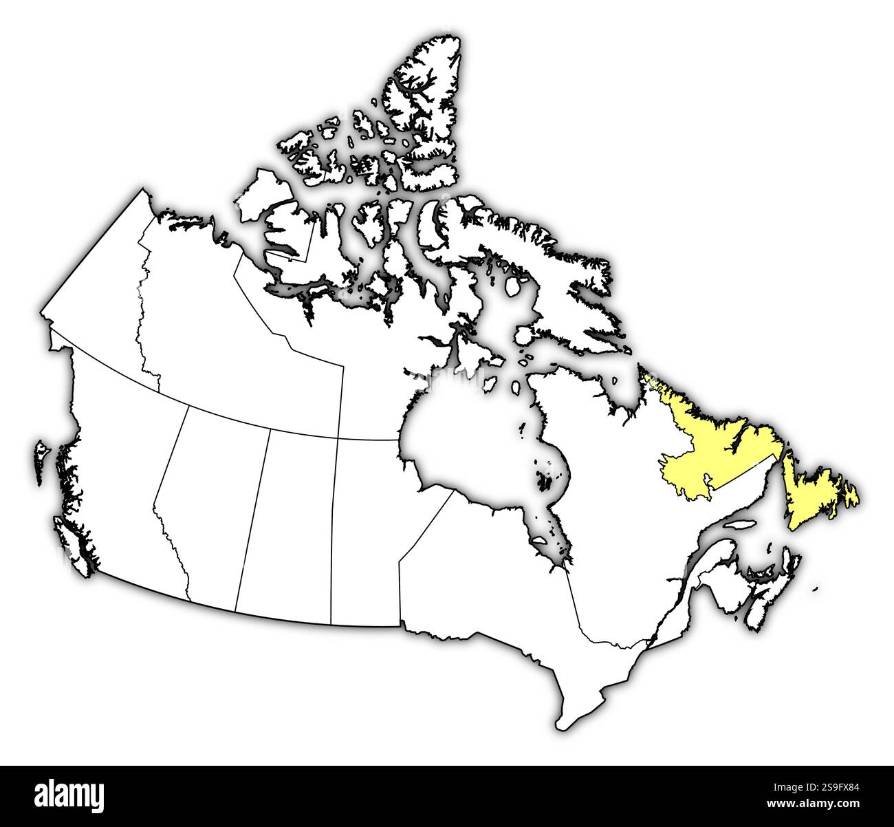 Map of Canada with the provinces, Newfoundland and Labrador is ...