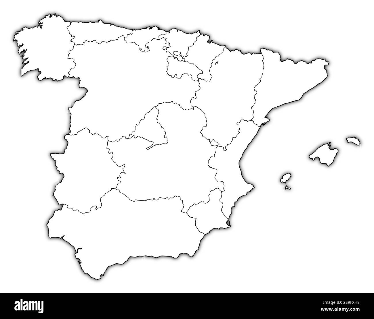Map of Spain with the provinces Stock Vector Image & Art - Alamy