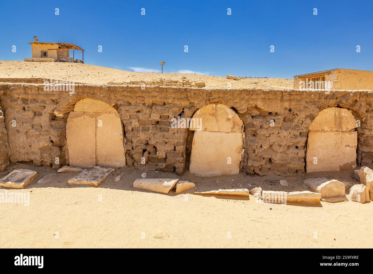 Egypt, Saqqara, tomb of Meryneith, the outer court, with locations of ...