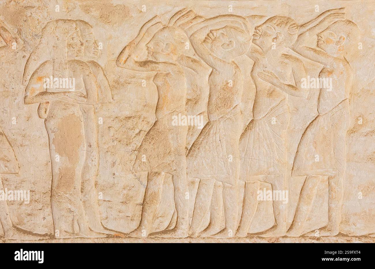 Egypt, Saqqara, tomb of Meryneith, south wall of the inner court ...