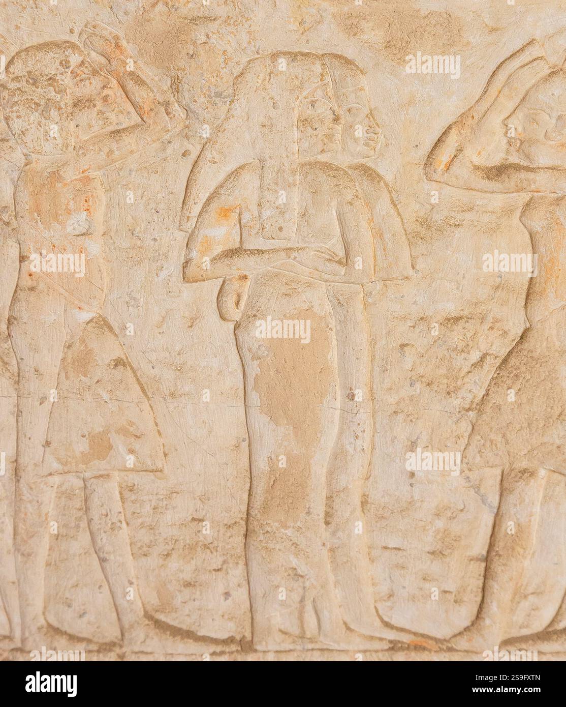 Egypt, Saqqara, tomb of Meryneith, south wall of the inner court ...