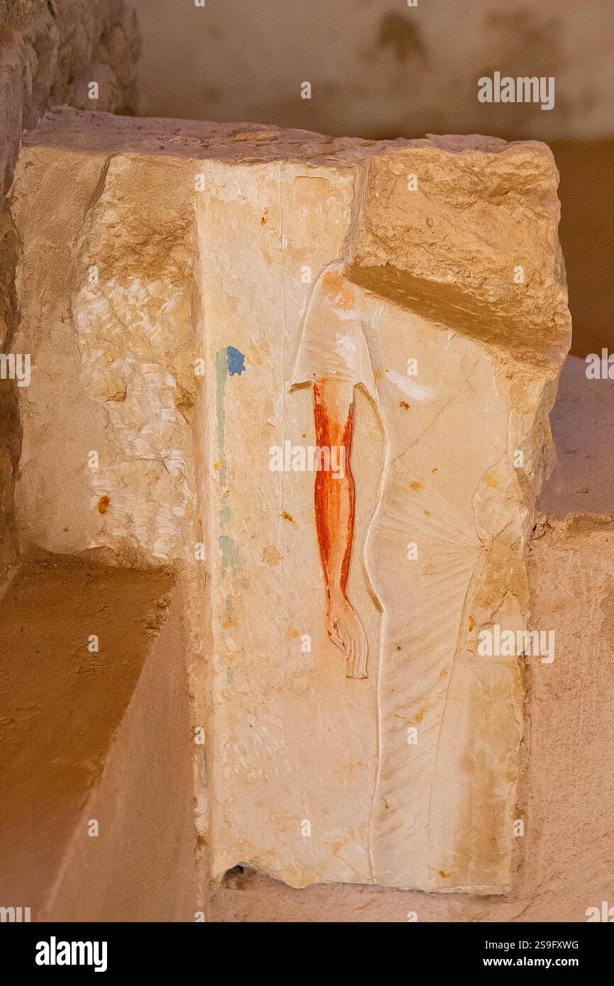Egypt, Saqqara, tomb of Meryneith, west wall of the inner court ...
