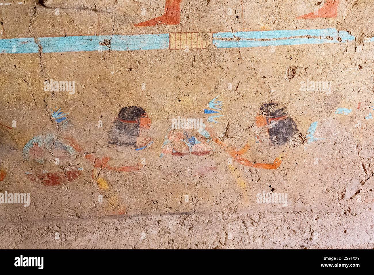 Egypt, Saqqara, tomb of Meryneith, west wall of the inner court, the ...