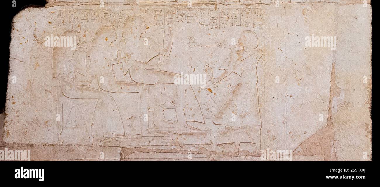 Egypt, Saqqara, tomb of Meryneith, east wall of the inner court, in the ...