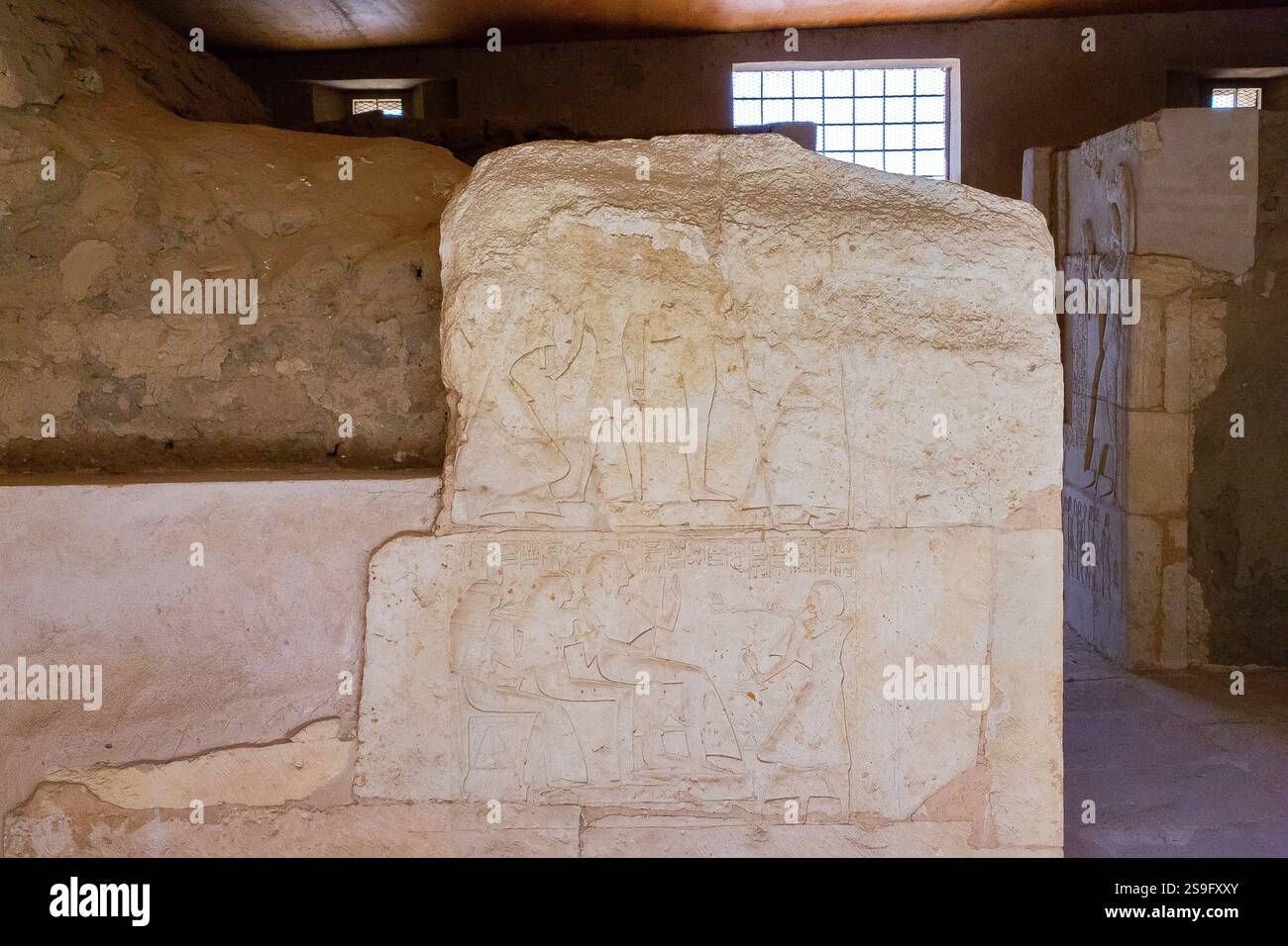 Egypt, Saqqara, tomb of Meryneith, east wall of the inner court, in the ...