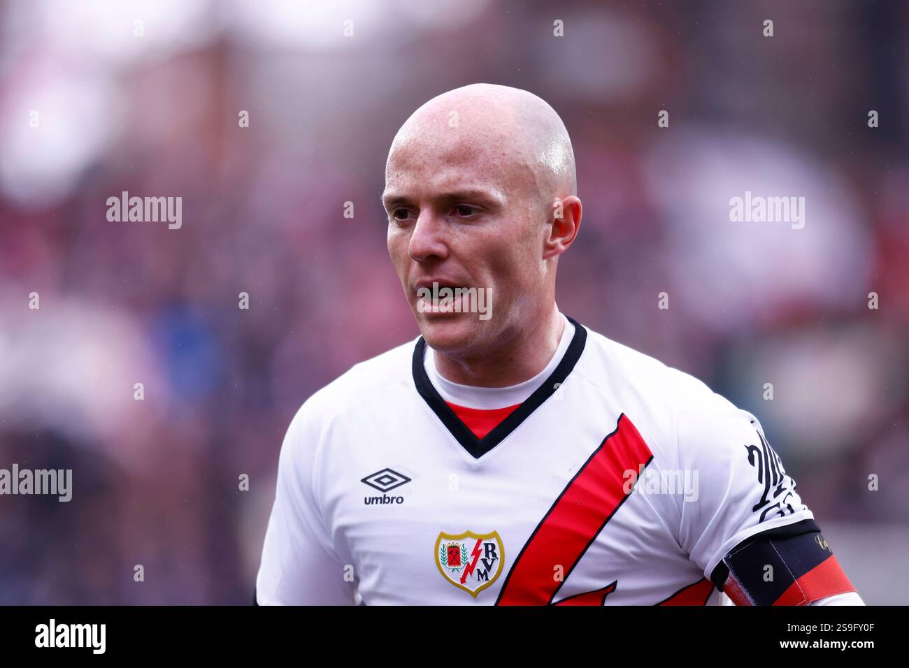Isi Palazon of Rayo Vallecano looks on during the Spanish League ...