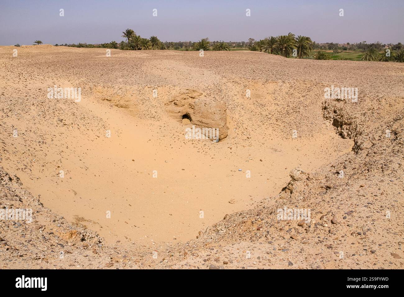 Egypt, Meidum, the ruins of Rahotep mastaba, in the area of the king ...