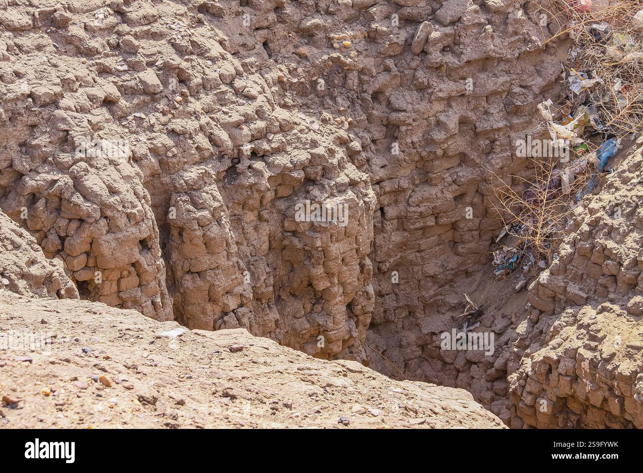 Egypt, Meidum, the ruins of Rahotep mastaba, in the area of the king ...