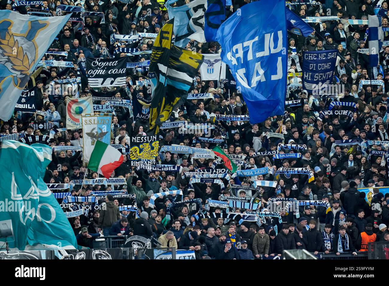 Supporters of SS Lazio during the UEFA Europa League 2024/25 League ...