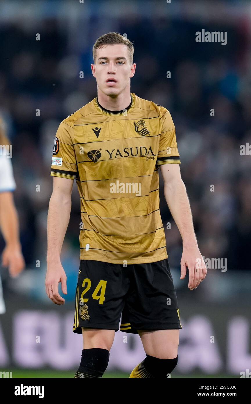 Luka Sucic of Real Sociedad looks on during the UEFA Europa League 2024 ...