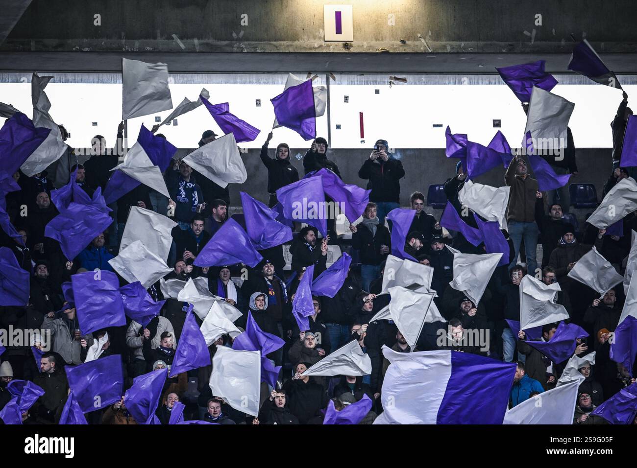 Beerschot's supporters pictured before a soccer match between Beerschot ...