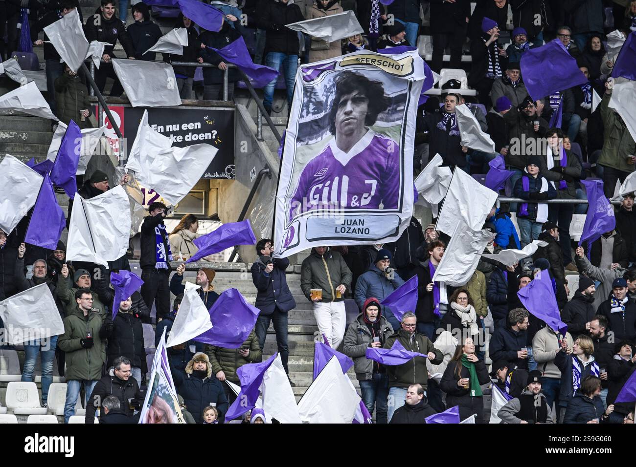 Beerschot's supporters pictured before a soccer match between Beerschot ...