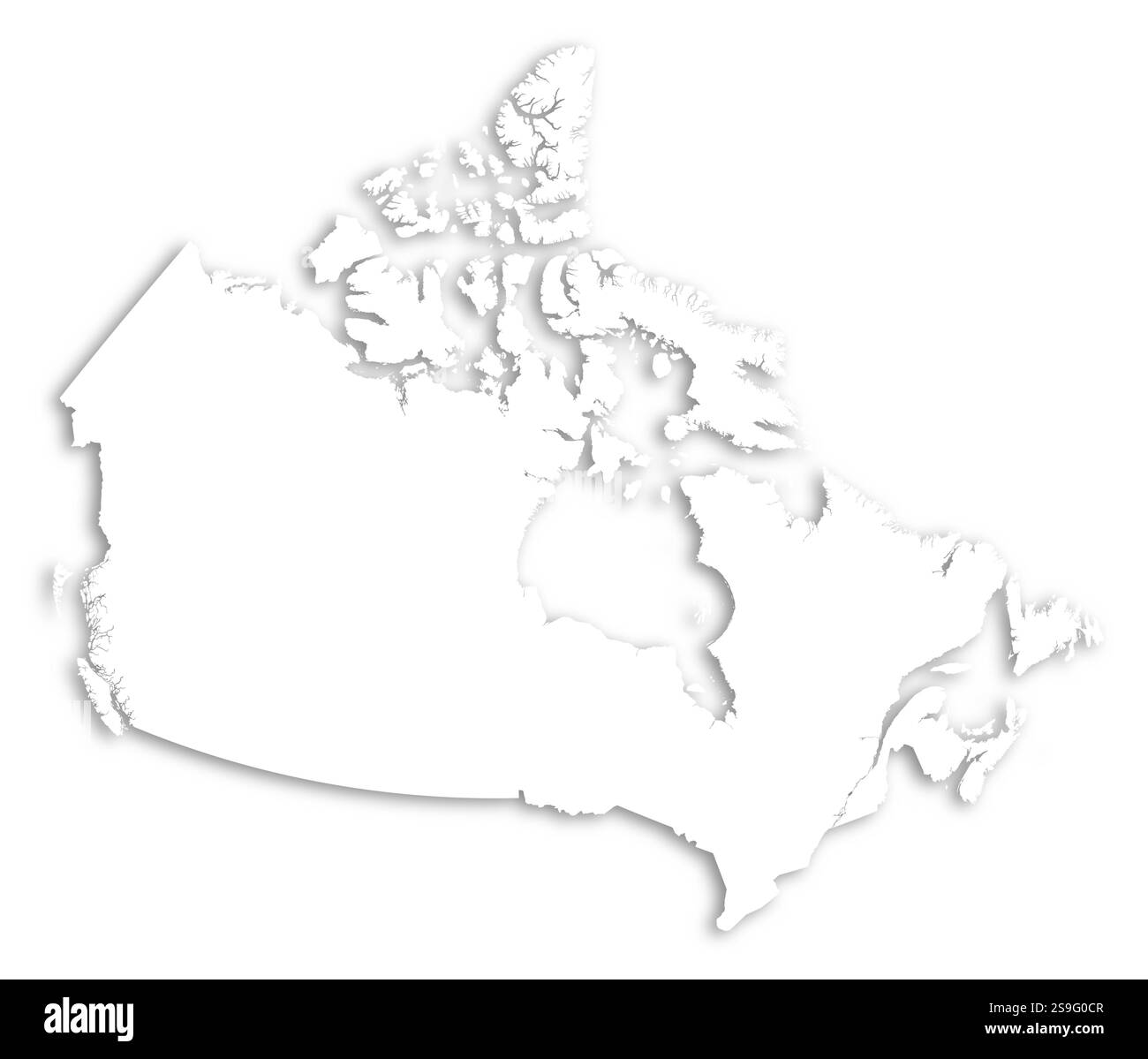 Map of Canada as a white area over its shadow Stock Vector Image & Art ...