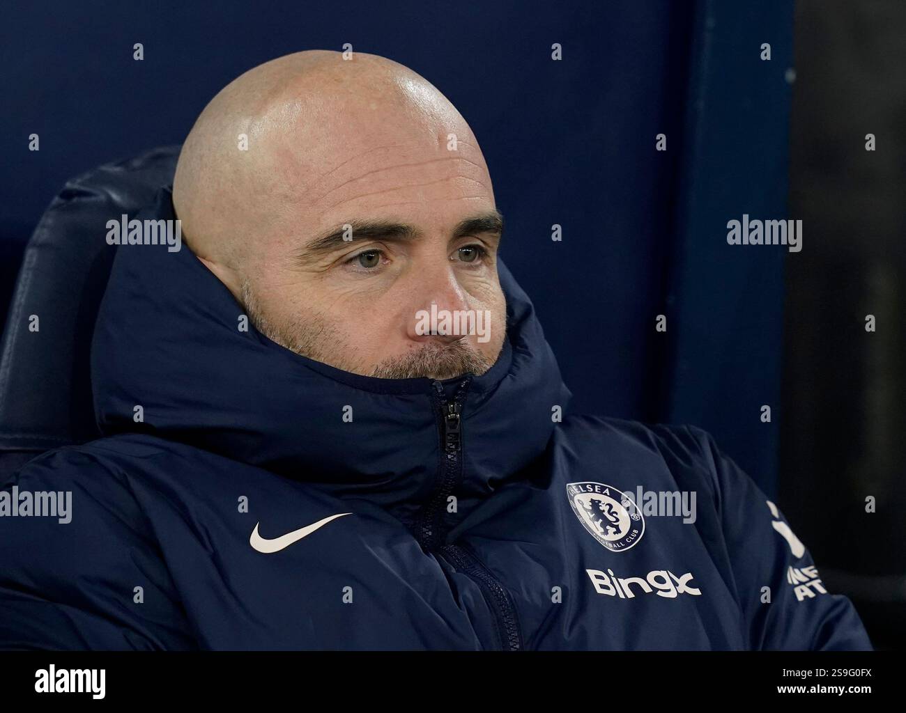 Manchester, England, 25th January 2025. Enzo Maresca manager of Chelsea ...
