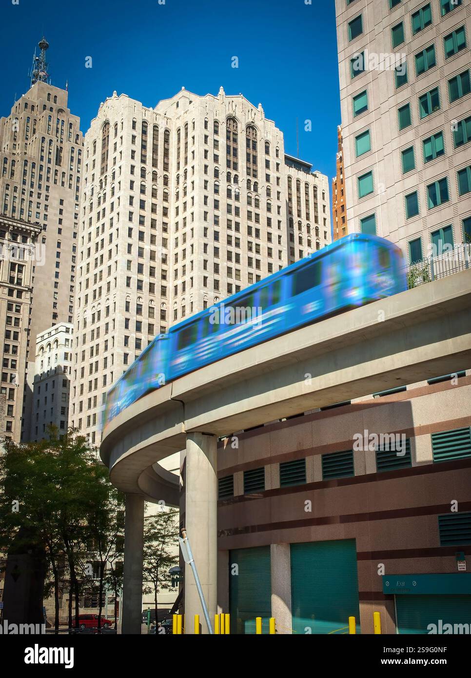 Downtown Detroit Rail Transit Stock Photo - Alamy