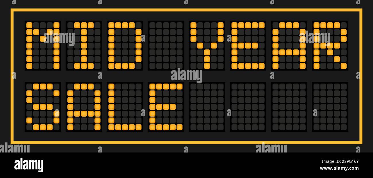 Orange color led banner in word mid year sale on black background Stock ...