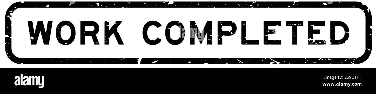Grunge black work completed word rubber square seal stamp on white background Stock Vector Image ...